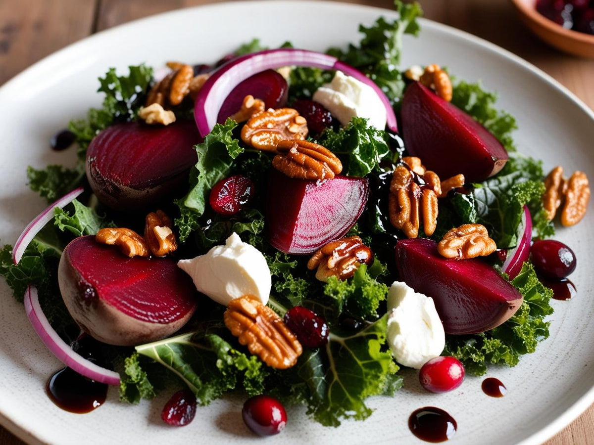 Roasted beet and kale salad with cranberries — Natural Food Pantry ...