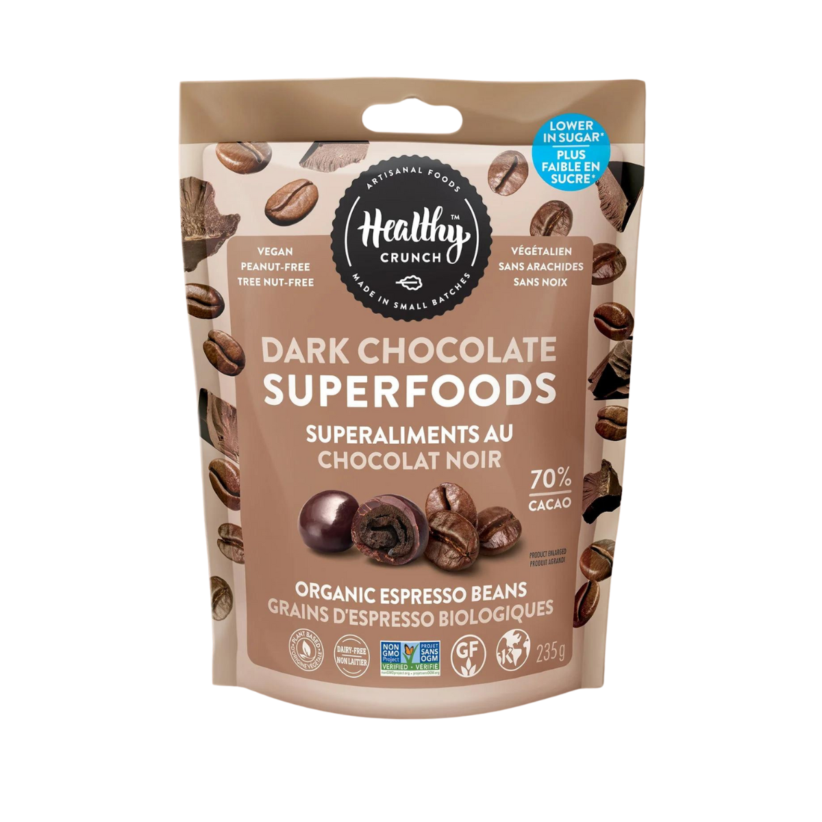Healthy Crunch Organic Dark Chocolate Superfoods - Espresso Coffee Bea ...