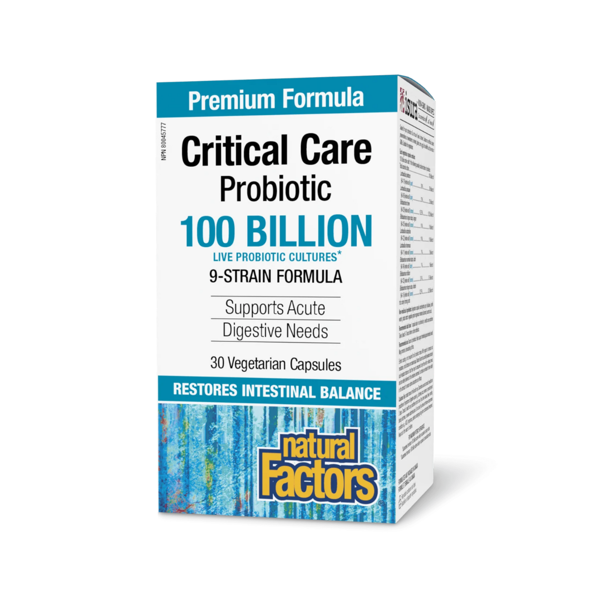 Natural Factors Probiotic Critical Care 100 Billion Live Probiotic Cul ...
