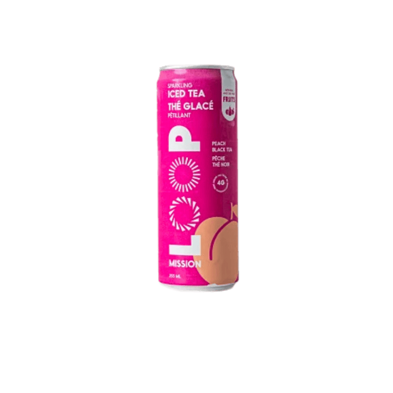 Loop Peach Black Tea Sparkling Iced Tea 355ml — Natural Food Pantry ...