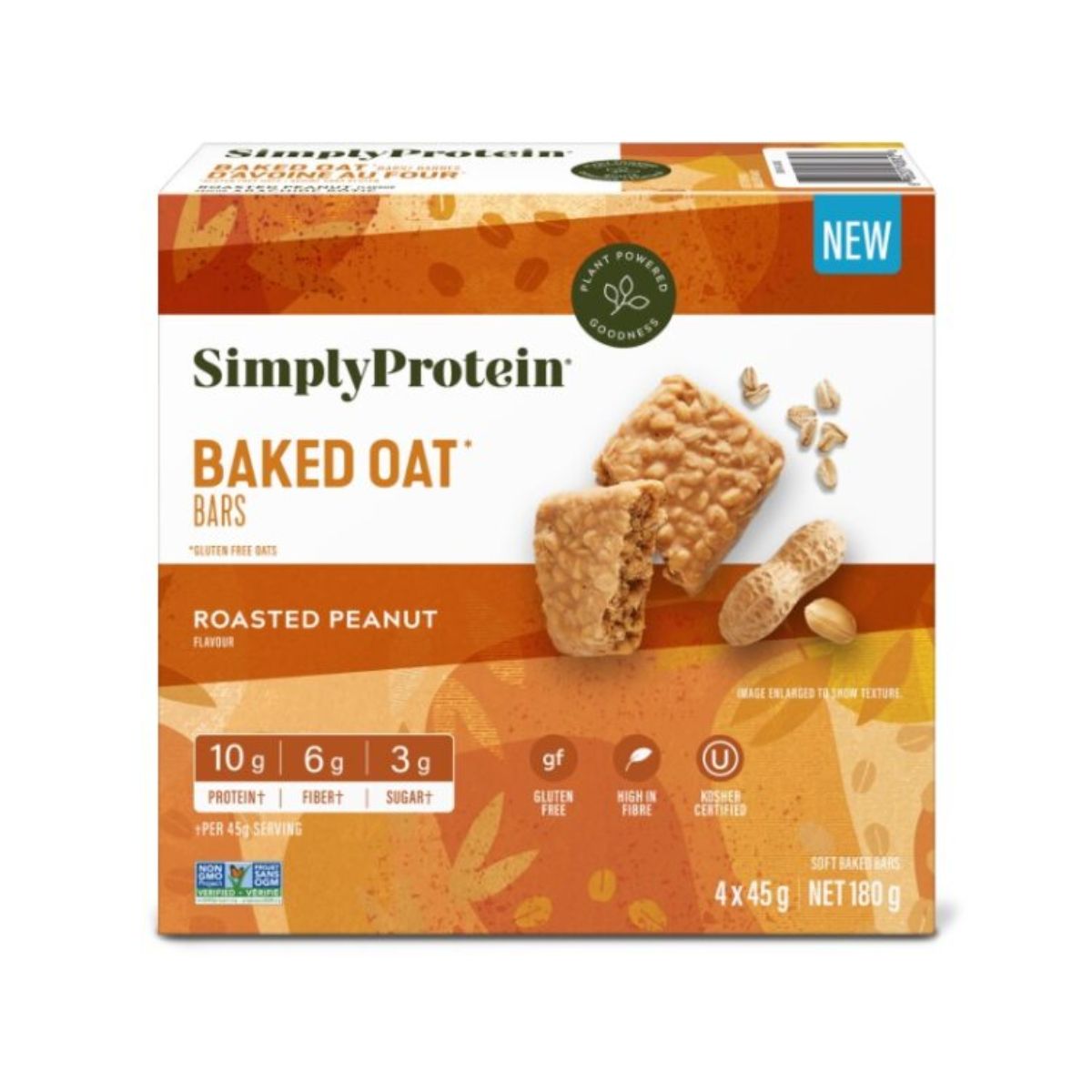 Simply Protein Baked Oat Bars Roasted Peanut 180g — Natural Food Pantry ...