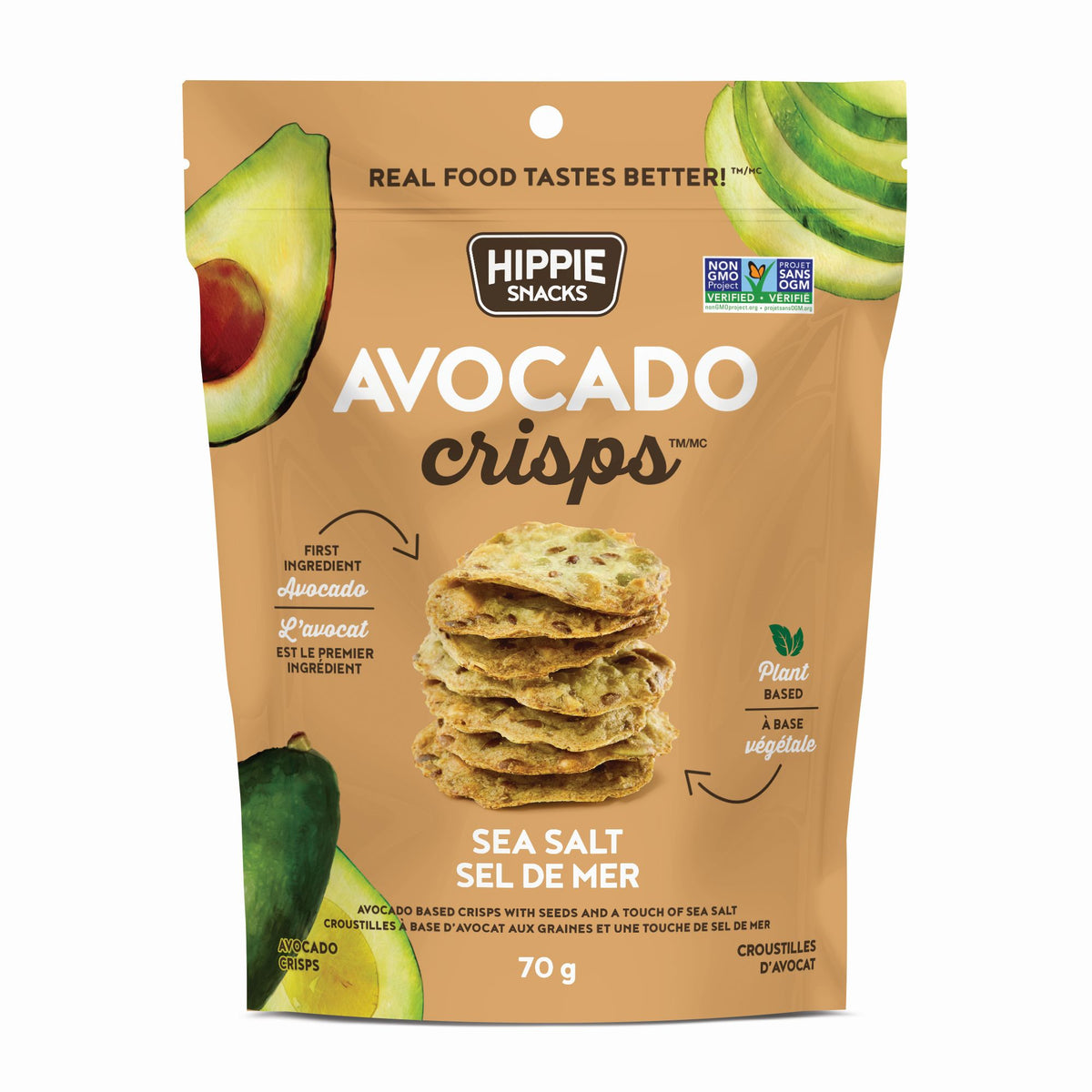 Hippie Snacks Avocado Crisps Sea Salt 70g — Natural Food Pantry Online ...