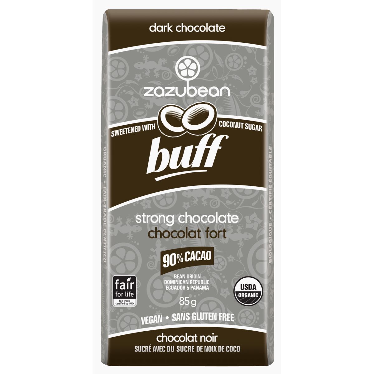 Zazubean Chocolate Bar Buff Strong Dark 85g — Natural Food Pantry ...