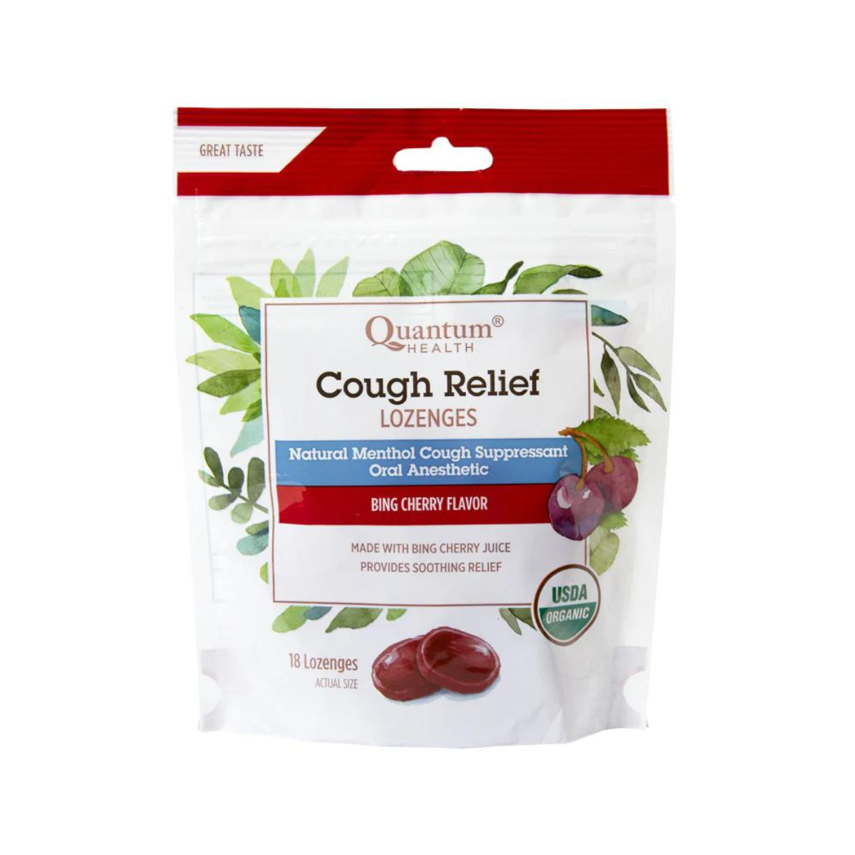 Quantum Health Cough Relief Bing Cherry Lozenges 18ct — Natural Food ...