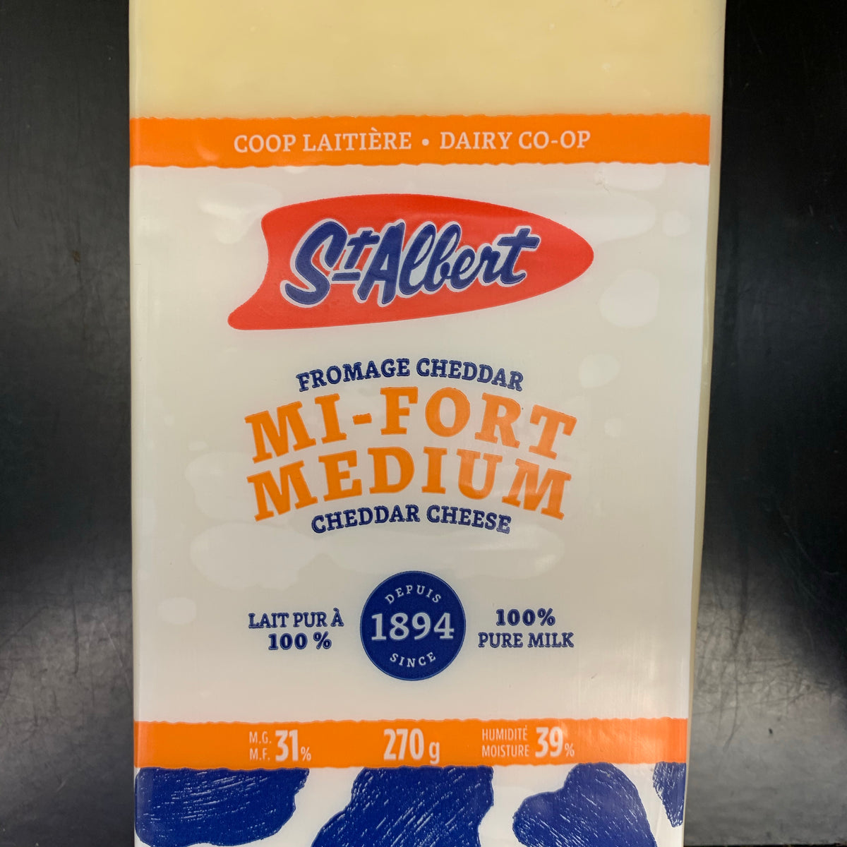 St-Albert Cheese Block Cheddar Medium 270g — Natural Food Pantry Online ...